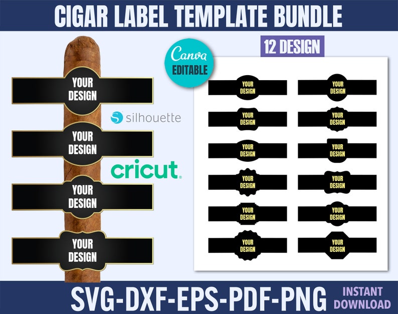 Cigar Wrapper Template, Cigar Label Template Bundle, Cigar Sticker ...