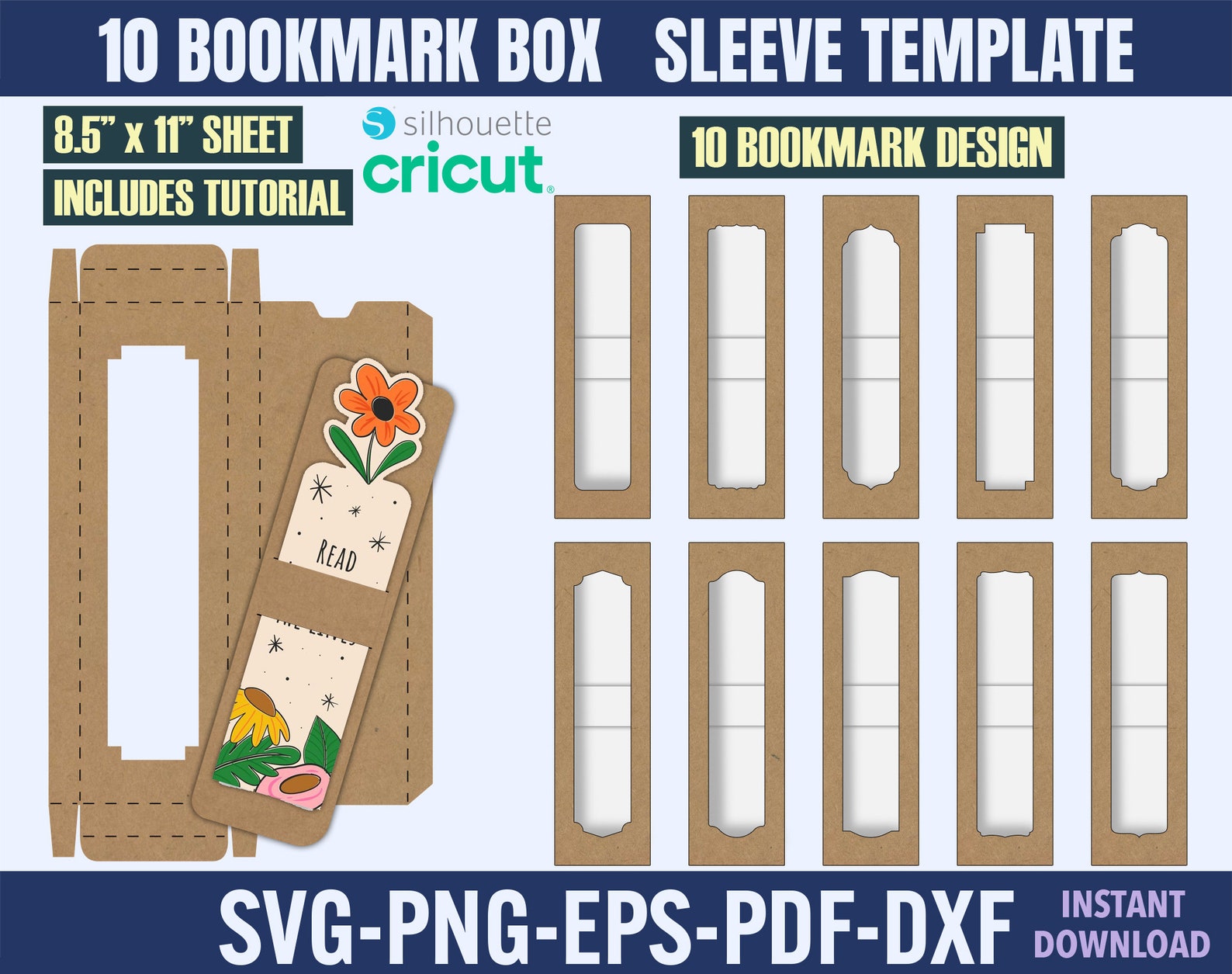 Bookmark Box Template Svg Bookmark Display Card Svg Bookmark - Etsy