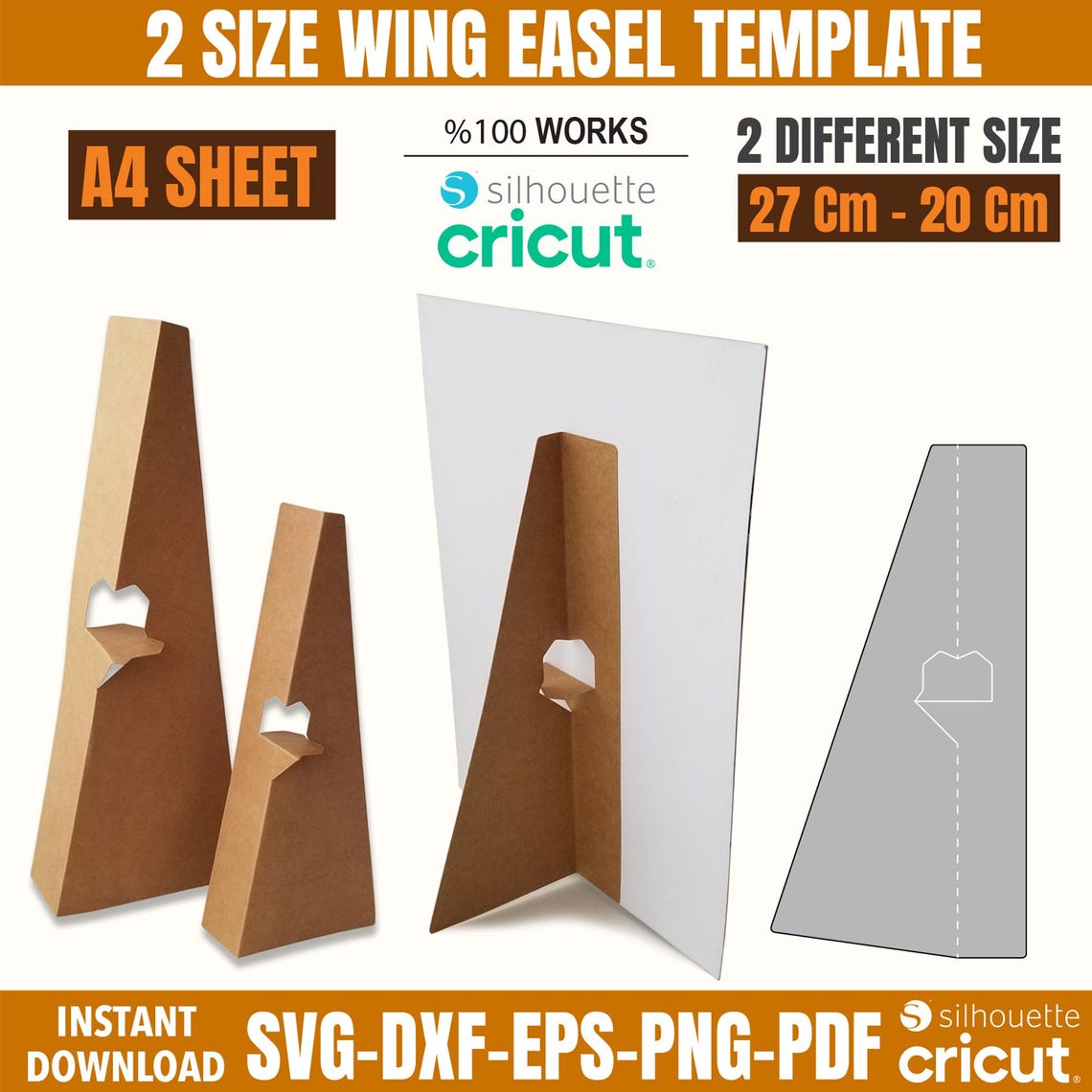 Photo Wing Easel Stand Template Bundle (cricut Cut File, Pdf, Svg, Png ...