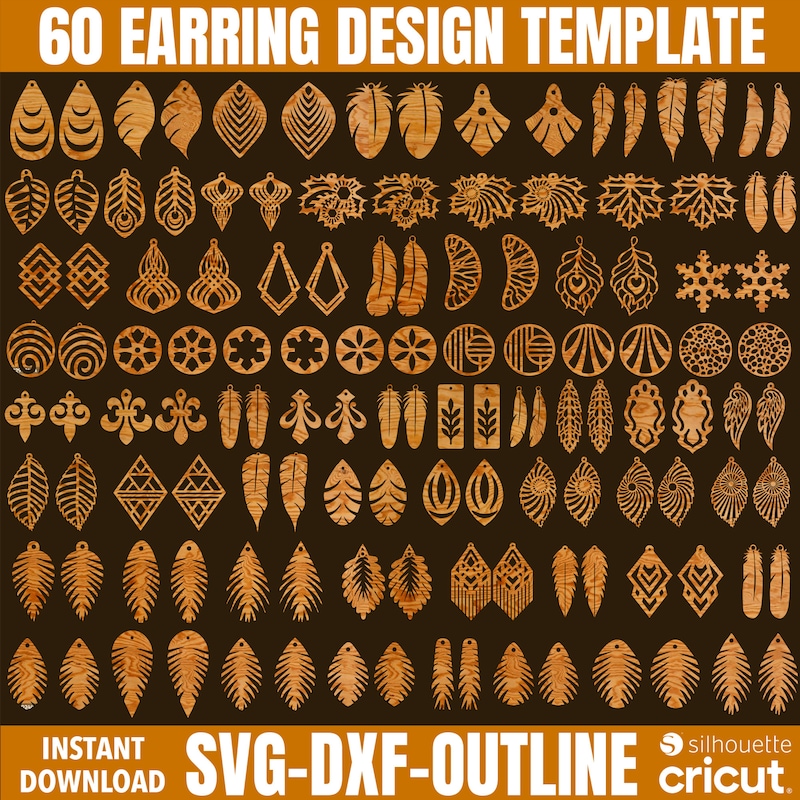 Leather Earring Svg - Etsy