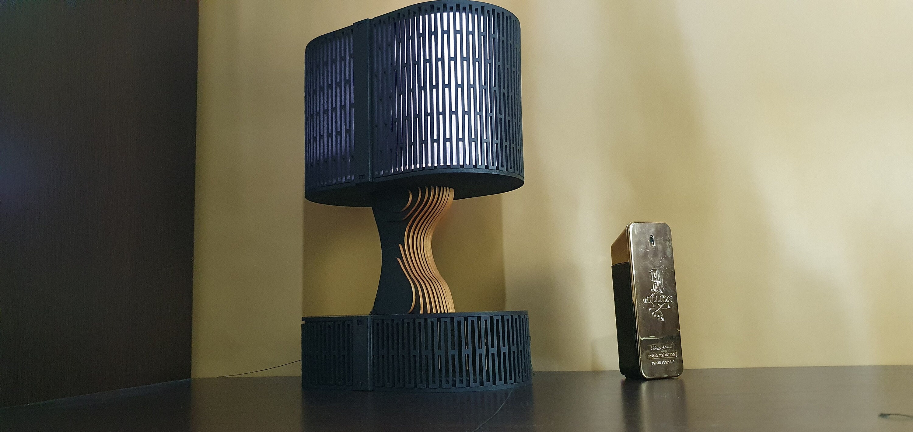 Decorative Futuristic Table Wooden Lamp Laser Plywood Cut Desk - Etsy