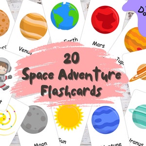 SPACE ADVENTURE 20 Printable Flashcards Montessori Nomenclature Cards ...