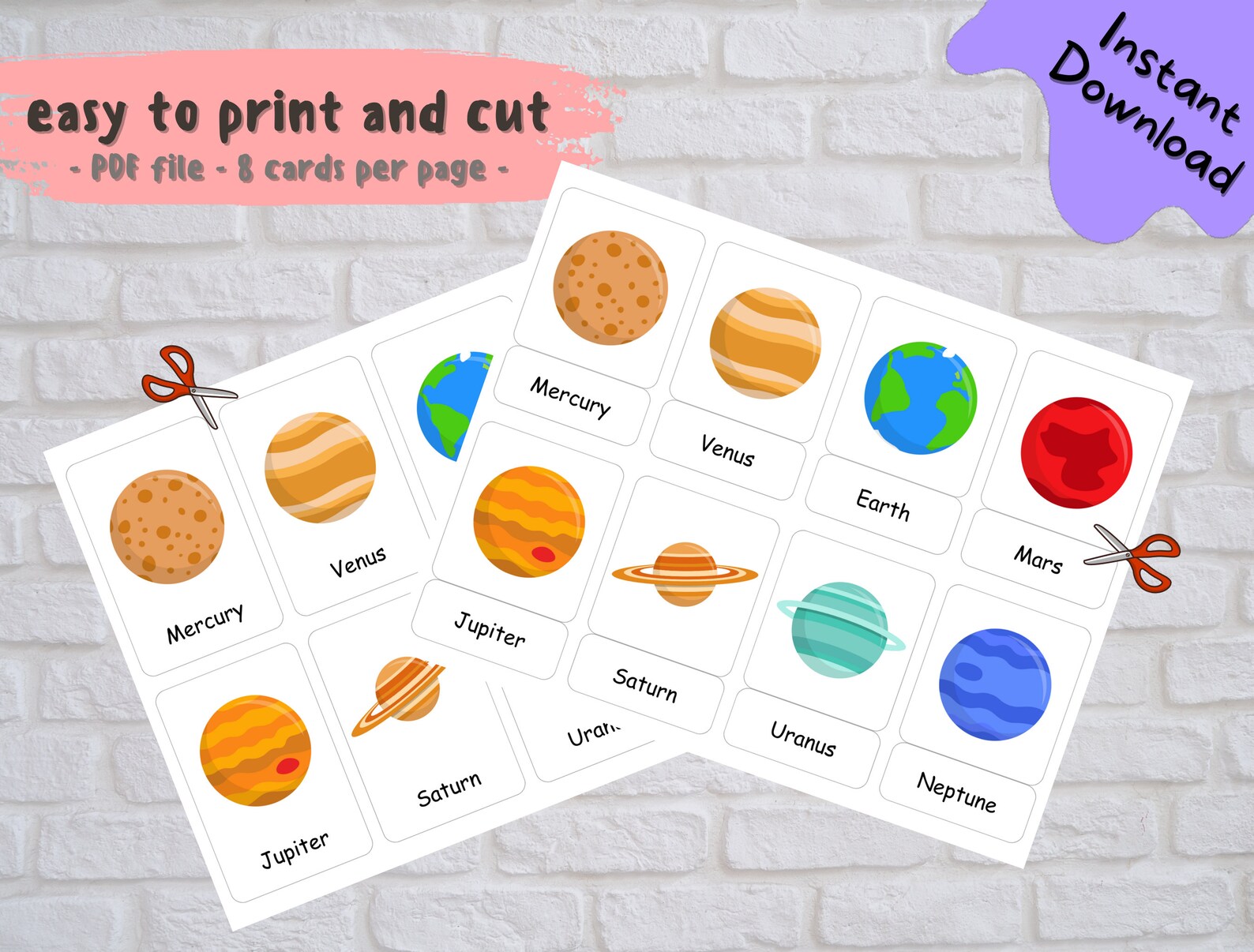 SPACE ADVENTURE 20 Printable Flashcards Montessori - Etsy