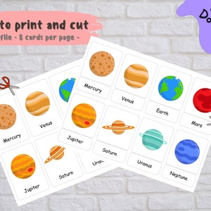SPACE ADVENTURE 20 Printable Flashcards Montessori Nomenclature Cards ...