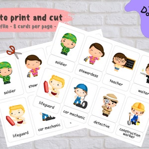 OCCUPATIONS 24 Printable Flashcards Montessori Nomenclature Cards ...