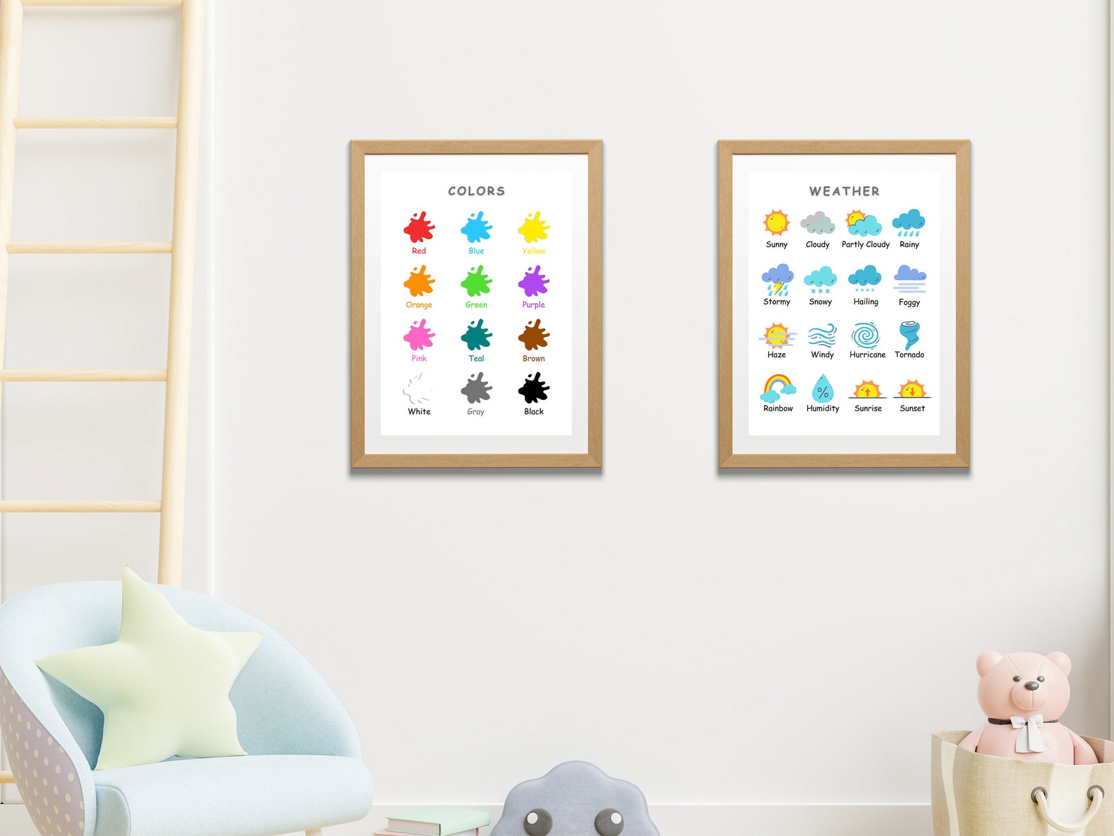 Set of 8 Educational Posters Homeschool Wall Art Montessori - Etsy