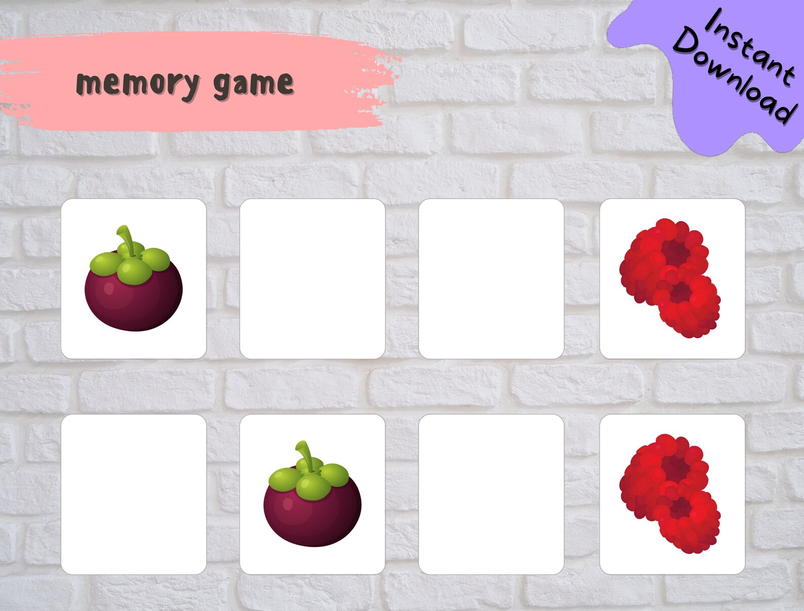 FRUITS 32 Printable Flashcards Montessori Nomenclature Cards Perfect ...