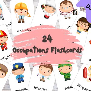 OCCUPATIONS 24 Printable Flashcards Montessori Nomenclature Cards ...