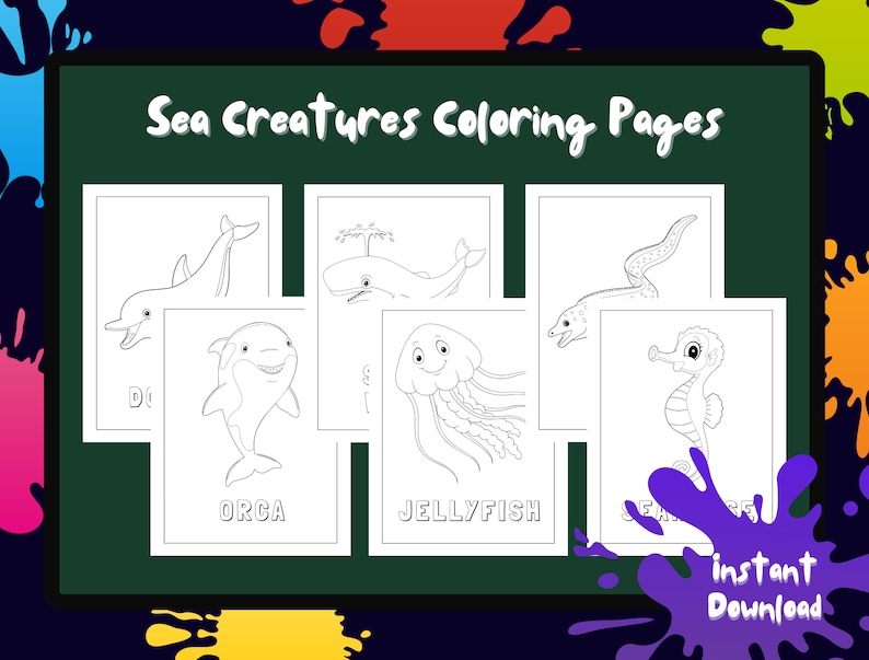 30 Printable Sea Creatures Coloring Pages Coloring & Learning for ...