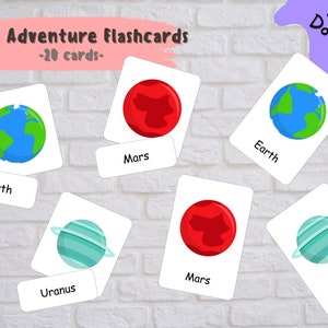 SPACE ADVENTURE 20 Printable Flashcards Montessori Nomenclature Cards ...