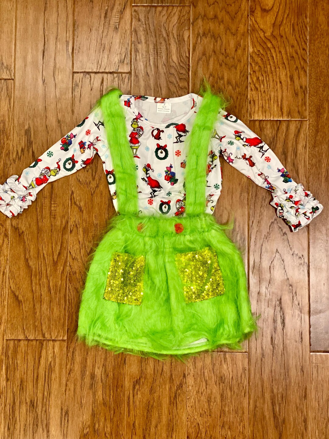 Furry Fuzzy Grinch Inspired Christmas Holiday Outfit Jumper Fall/winter ...