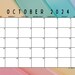 2024 Monthly Calendar Pastel Printable Landscape Monday Start Sunday ...