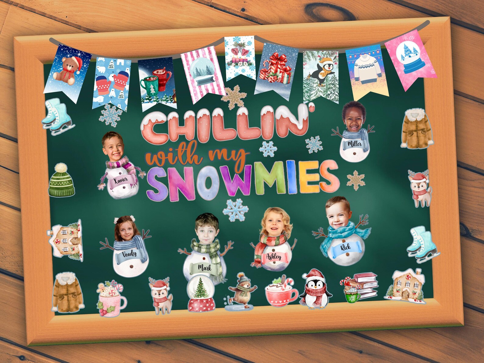 Chillin With My Snowmies Winter Bulletin Board Kit: Printable Snowman ...