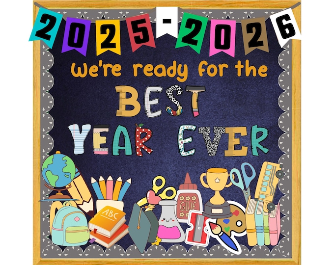 Welcome Back to School Bulletin Board Kit Retro Rainbow Classroom Decor ...