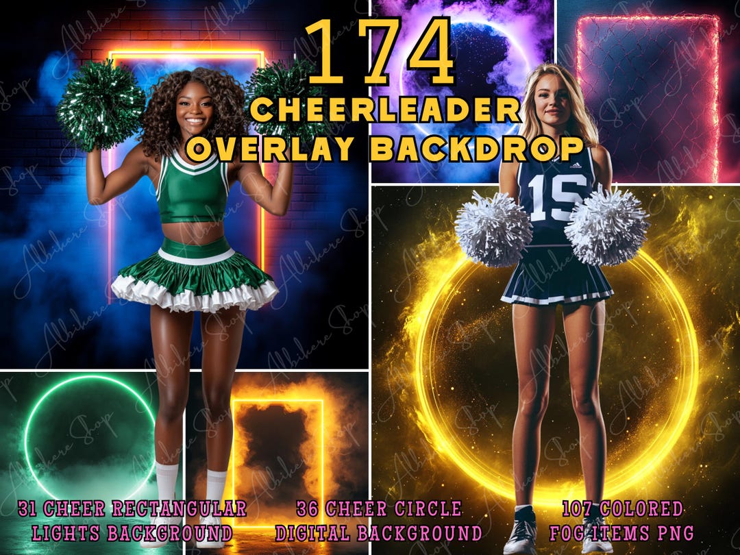 Cheerleading Photography Backdrop: High School Sports, Cheer Banner ...