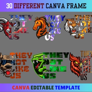 They Not Like Us PNG Editable Shirt Design Canva Frame Templates, They ...
