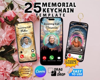 Memorial Keychain Template the Call I Wish I Could Make Editable in ...