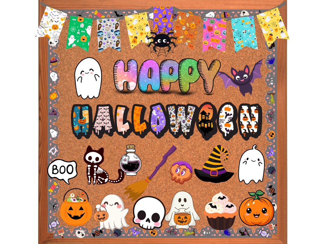 Happy Halloween Bulletin Board Kit: Spooky Classroom Decor (digital ...