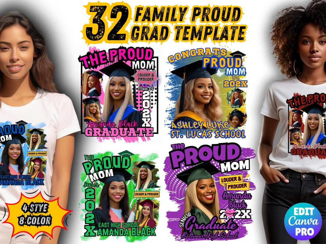 Proud Family Graduation Shirt Template: Canva Grad Design (digital ...