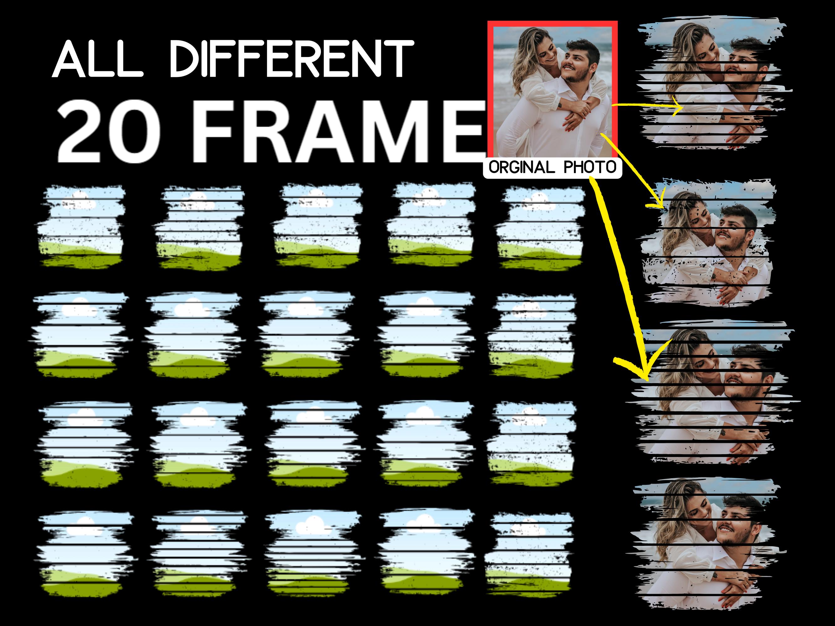 Bleach Effect Canva Frames: Distressed Edge Photo Collage (digital ...