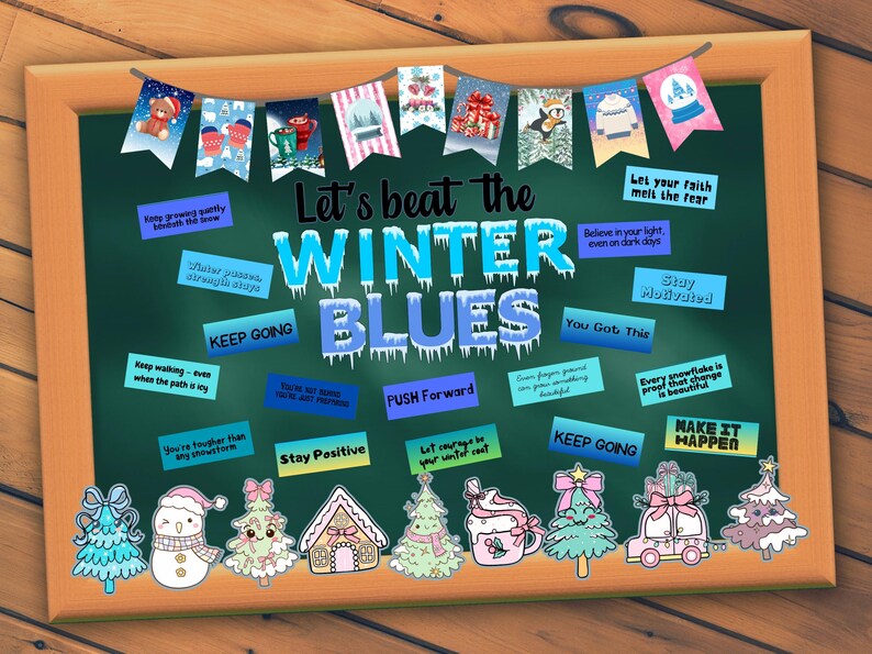 Winter Bulletin Board With Self Care Kit: PDF Class Decor, Elemantary ...
