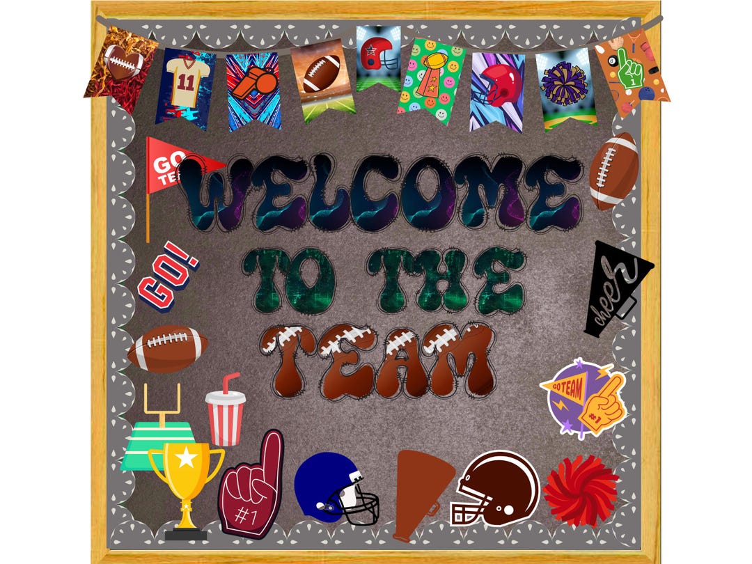 Back to School Football Bulletin Board Kit, Editable Sports Themed ...