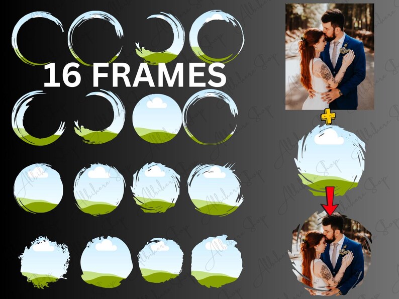 Canva Frame Bleach Effect Photo Template: Distressed Photo Collage ...