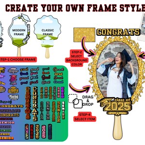 Graduation Paddle Fan Template Bundle, 2025 Grad Fan Party, 2025 ...