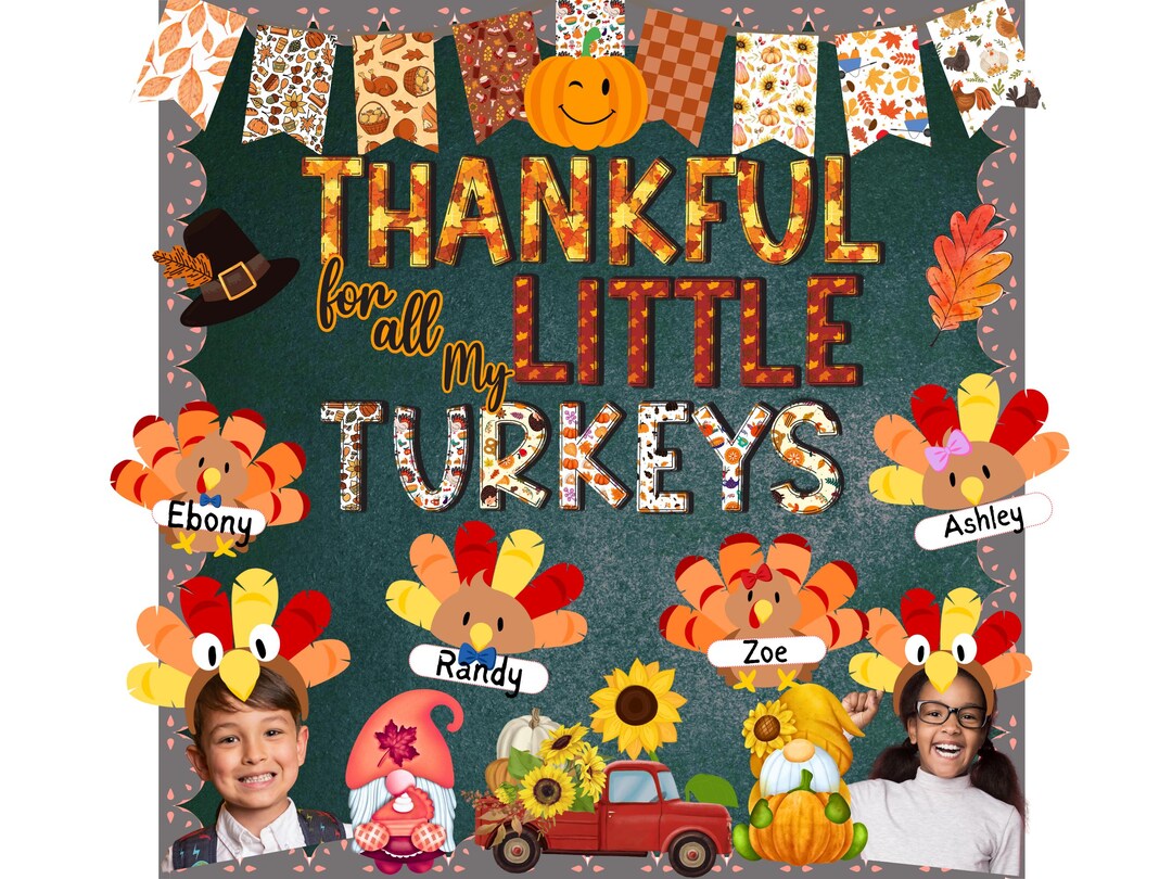 Thanksgiving Turkey Bulletin Board Kit: Classroom Fall Decor, Printable ...