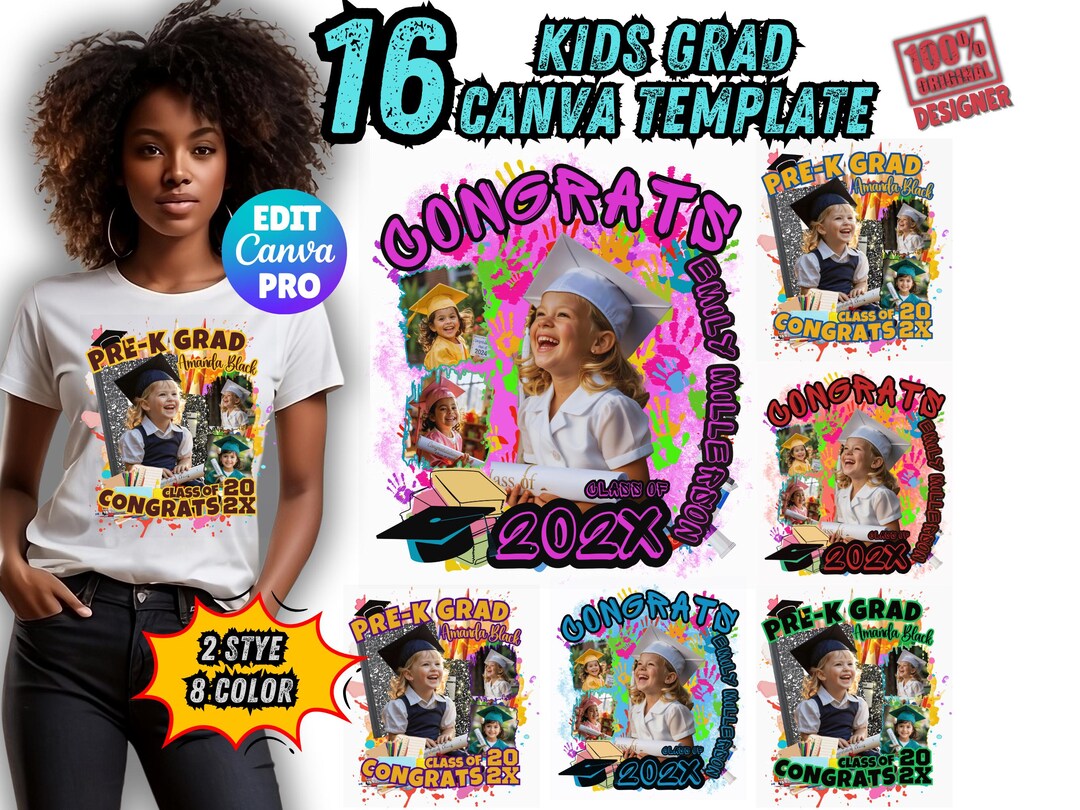Prek Kids Graduation Grad Template: Class of 2026 Grad Fan Designs ...