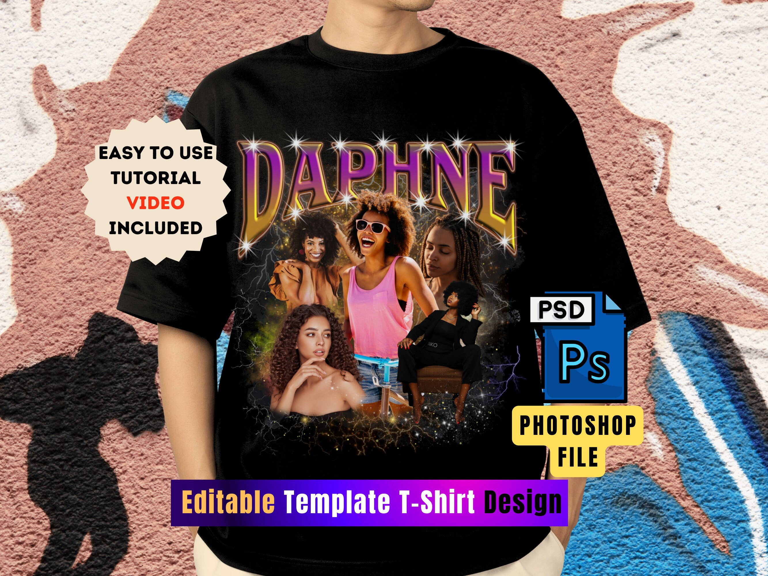 Bootleg Rap Tee Template Digital Editable Custom Bootleg Rap Tee ...