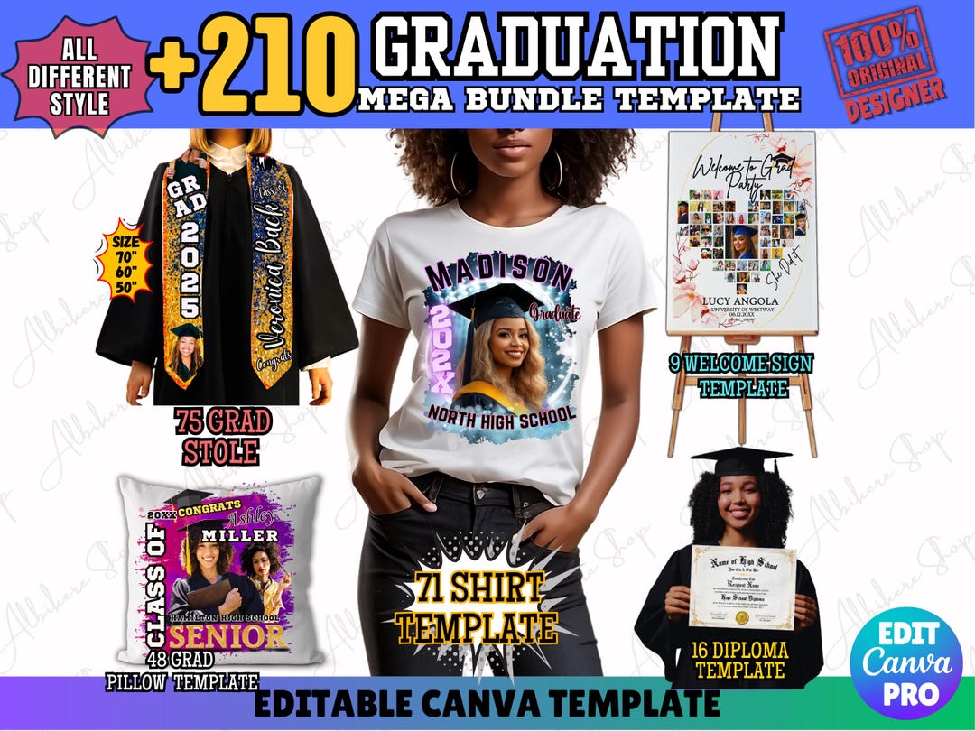 Graduation T Shirt Design Canva Template, Graduation Stole Template ...