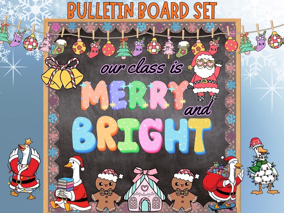 Winter Christmas Bulletin Board Kit Holiday Decor: Printable Xmas ...