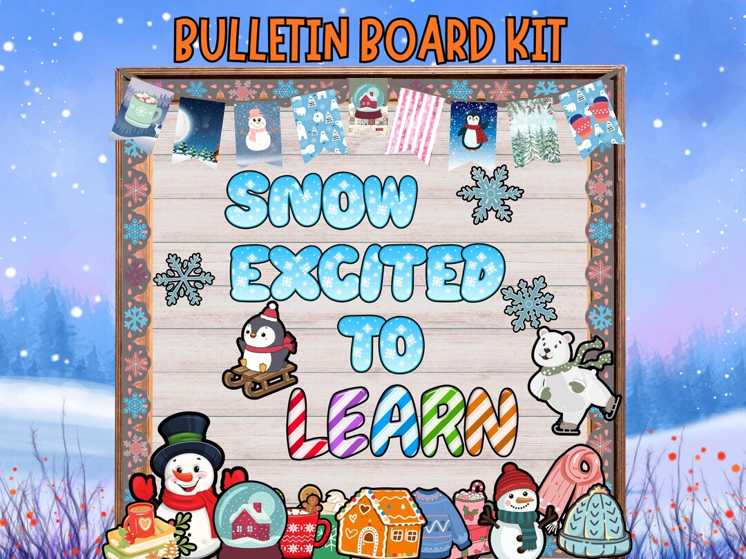 Winter Bulletin Board Kit Printable Set: December Classroom Decor ...