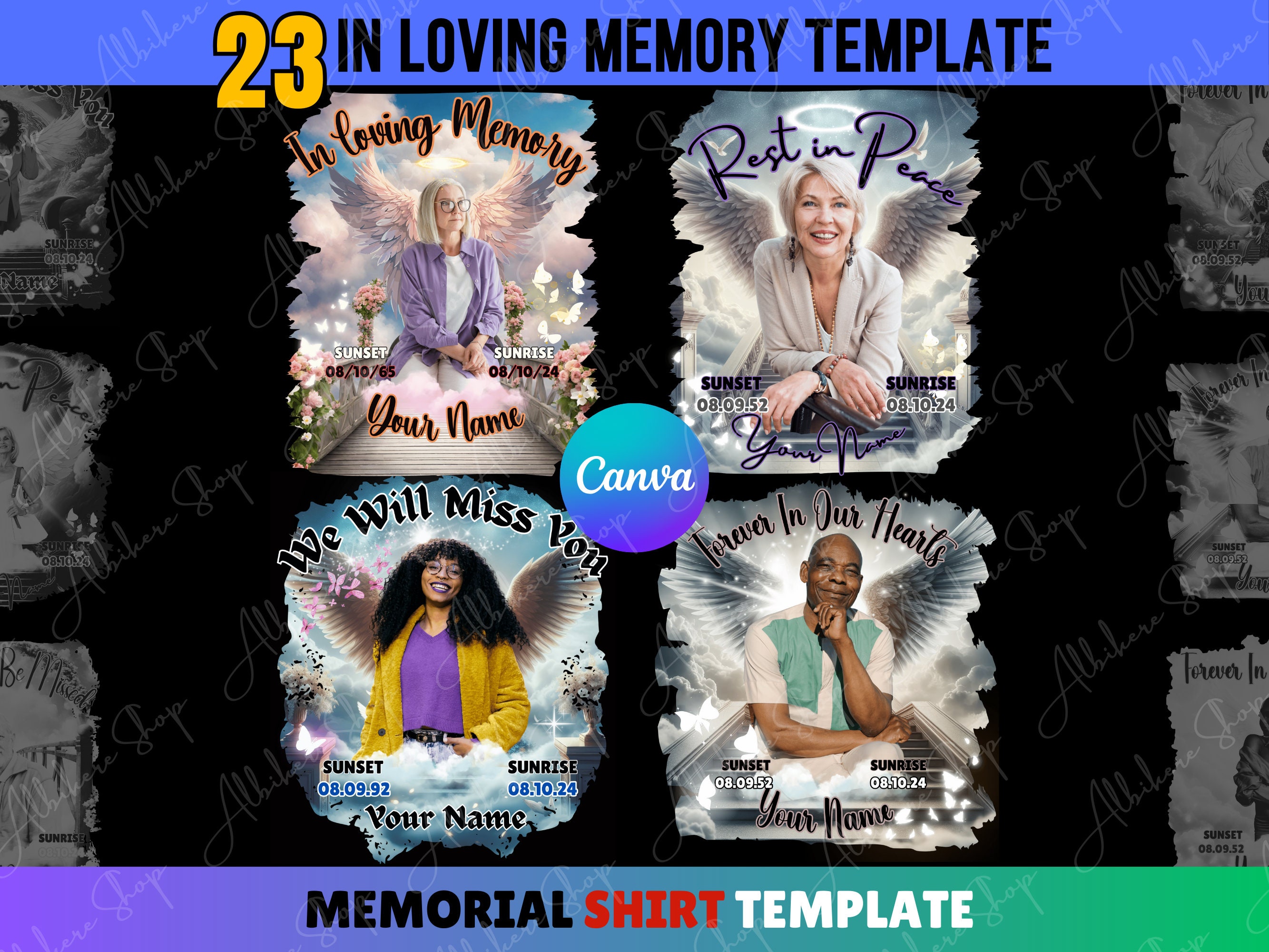 In Loving Memory Tshirt Editable Canva Template, Memorial T-shirt ...