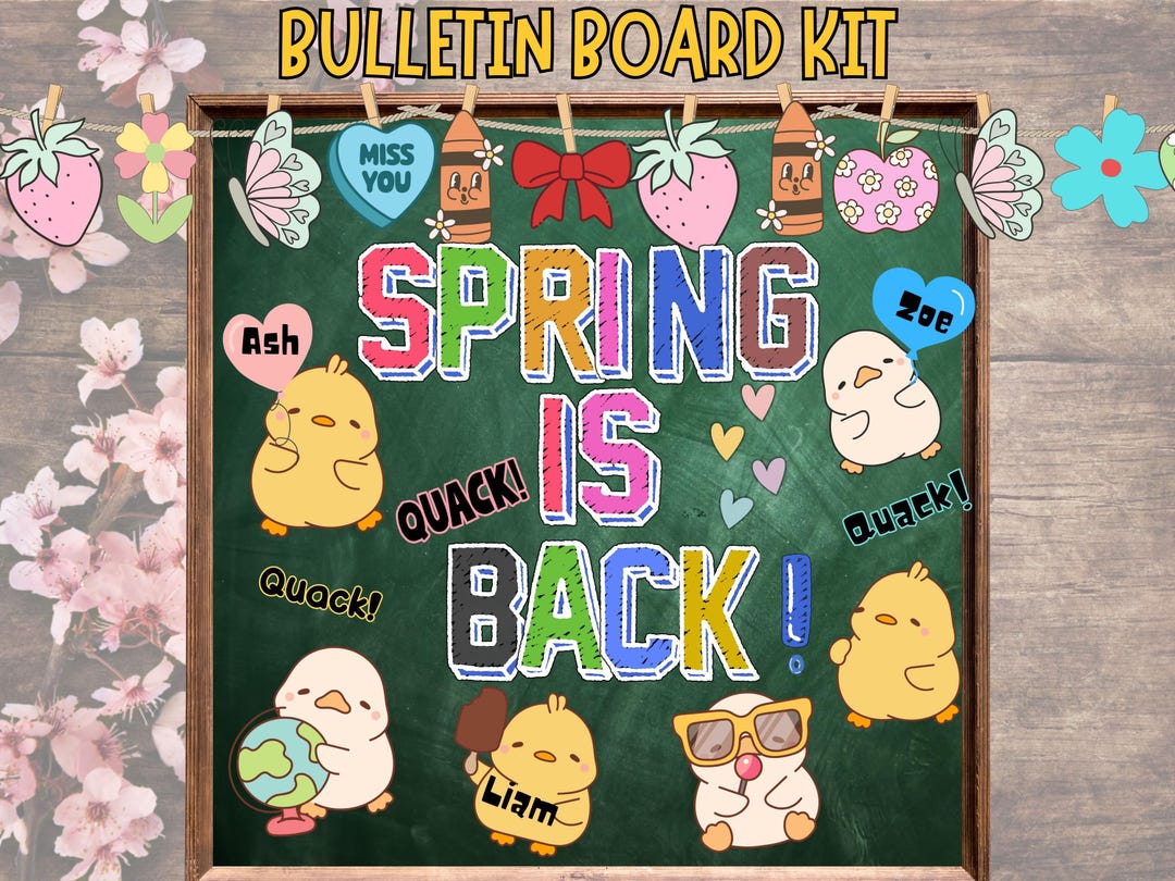 Spring Classroom Bulletin Board Kit: Printable March Duck Decor, April ...