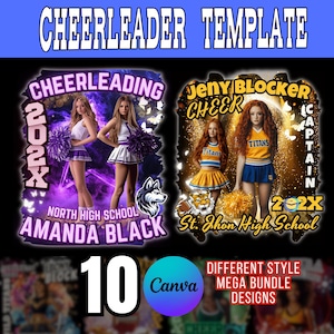 Cheerleading T-shirt Template: Senior Sports Poster (canva Editable) - Etsy