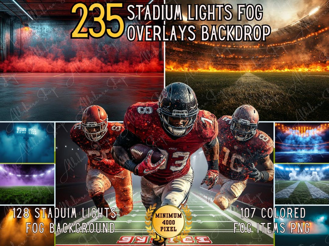 Football Stadium Lights Digital Backdrop: Game Day Photography (PNG ...