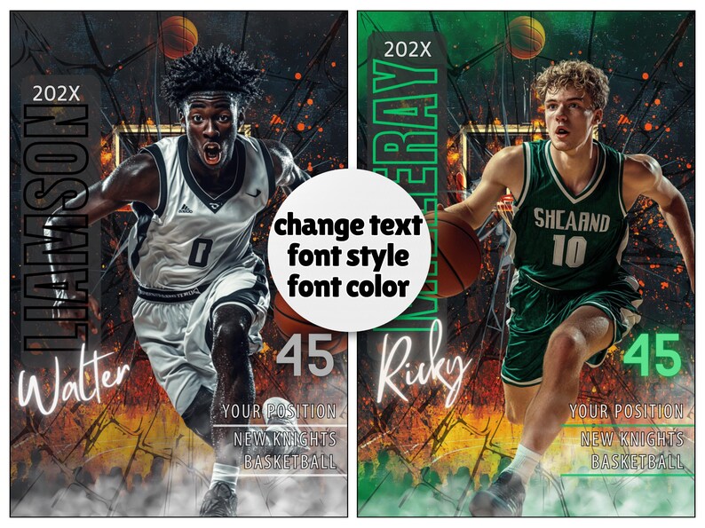 Custom Basketball Poster Canva Template: Basketball Sports Posters ...