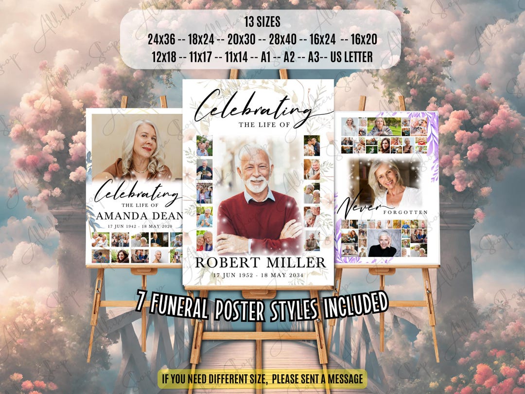 Funeral Welcome Sign Template Celebration of Life Poster, in Loving ...