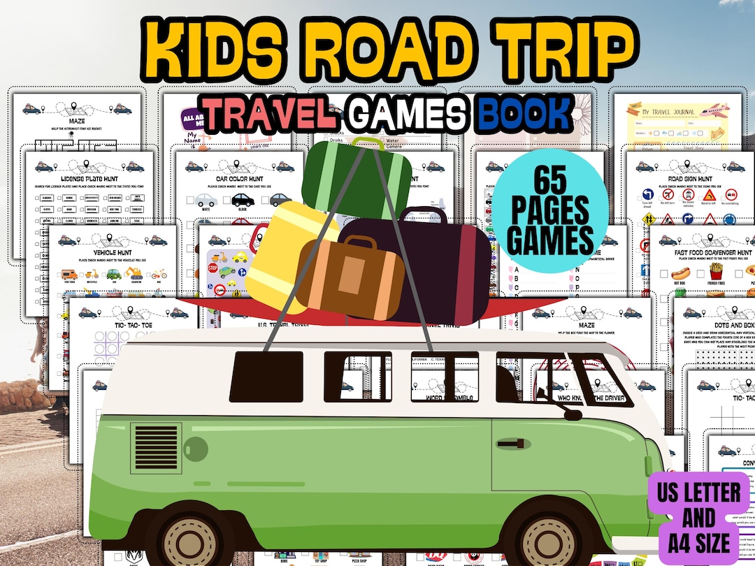 Road Trip Activities Printable Game Book PDF, Family Travel Scavenger ...
