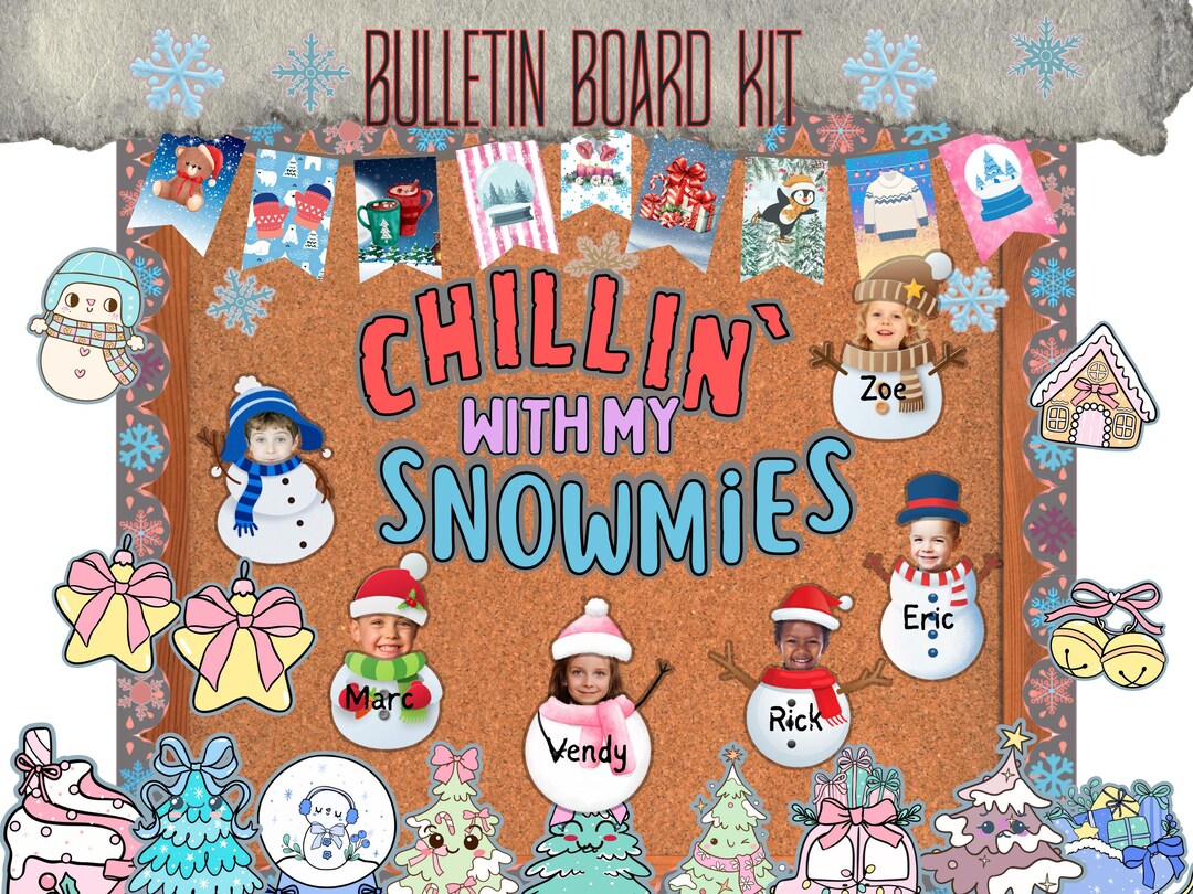 Winter Bulletin Board Kit Chillin With My Snowmies Classroom Decor ...