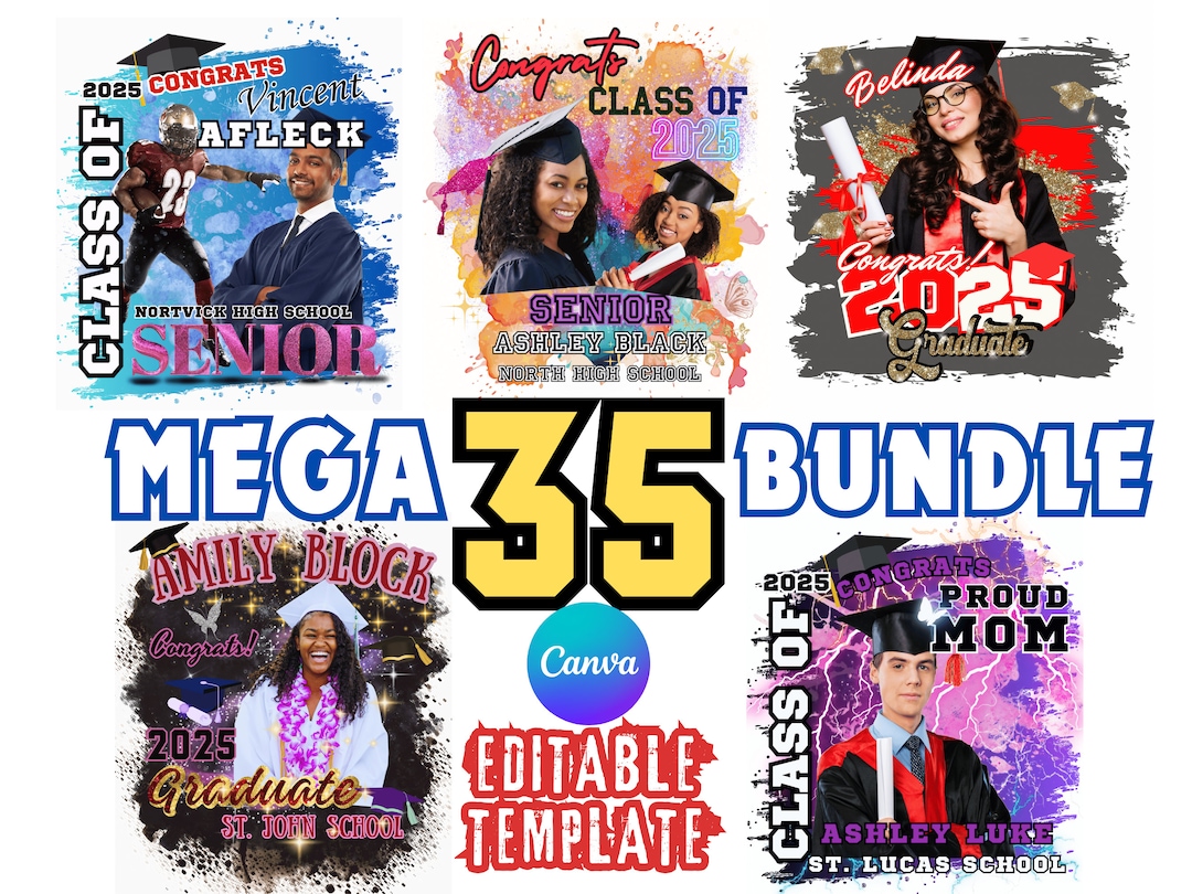 Senior 2025 Shirt Design Bundle: Canva Template (digital Download) - Etsy