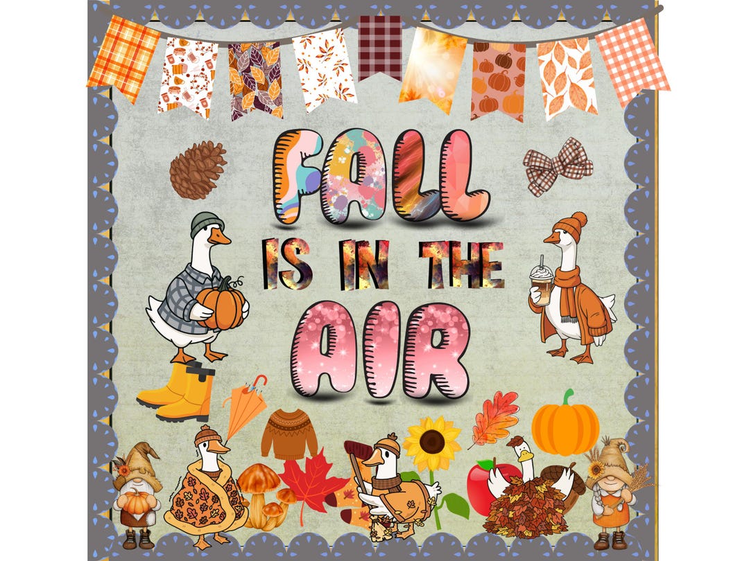Printable Fall Bulletin Board Kit Goose Clasroom Decoration: Printable ...