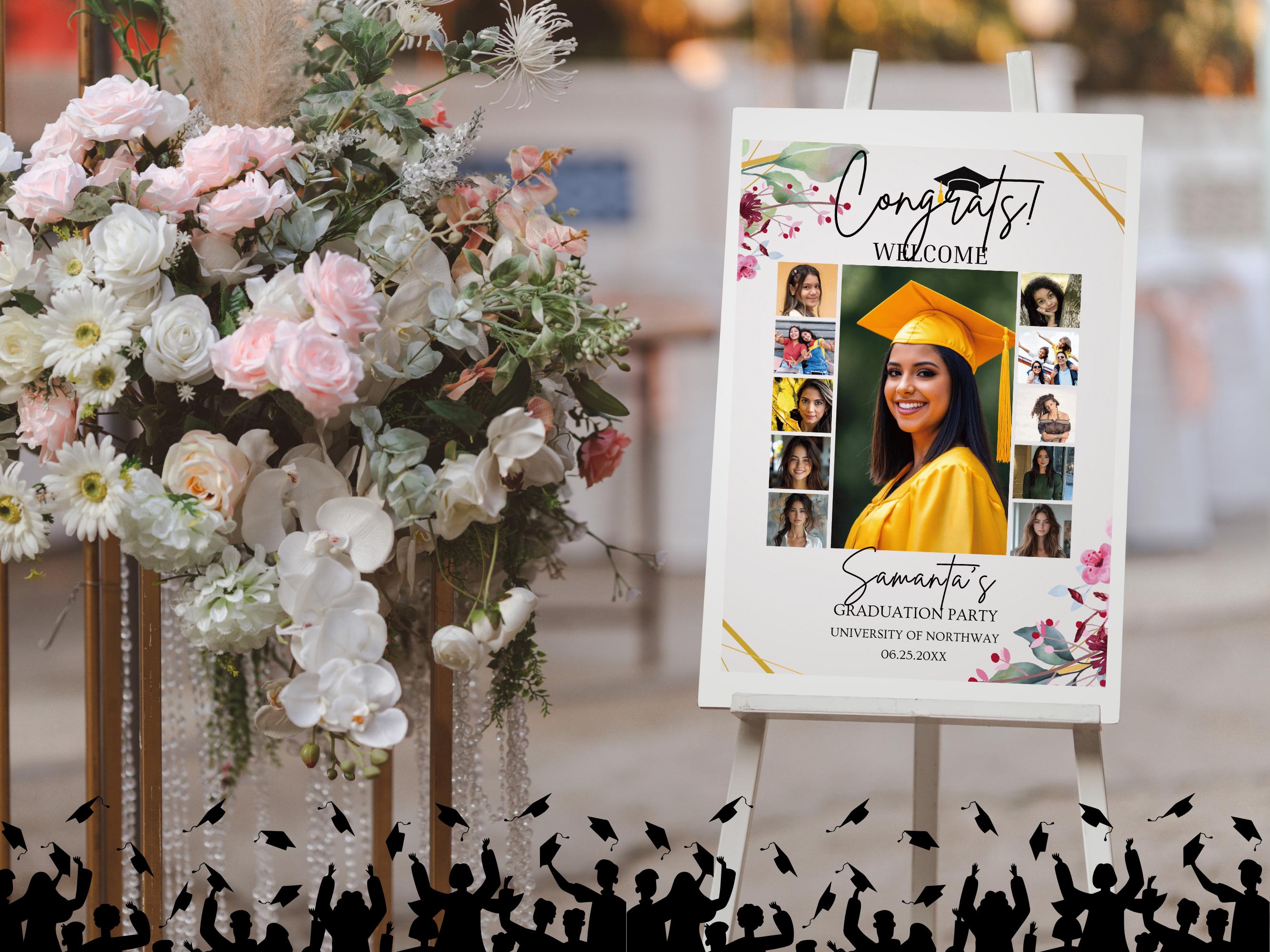 Graduation Party Welcome Sign Template, Grad Photo Invite Class of 2025 ...