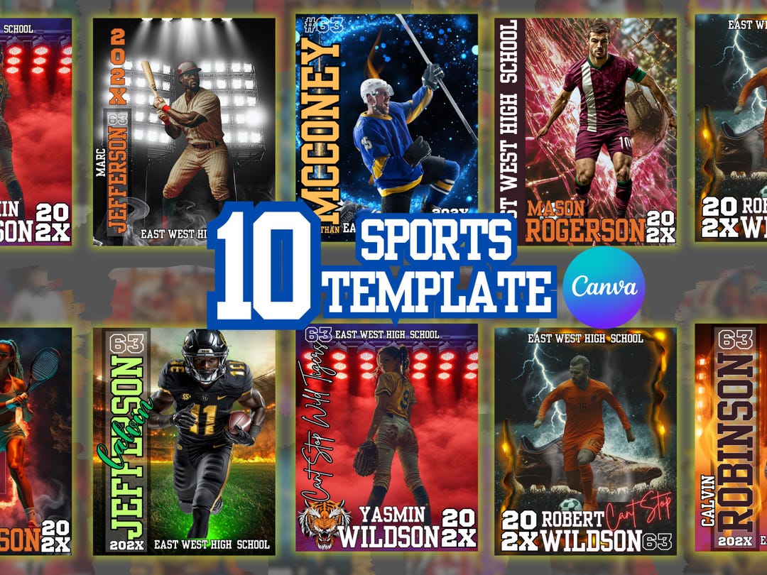 10 Canva Sports Poster Template Softball, High School Senior Football ...