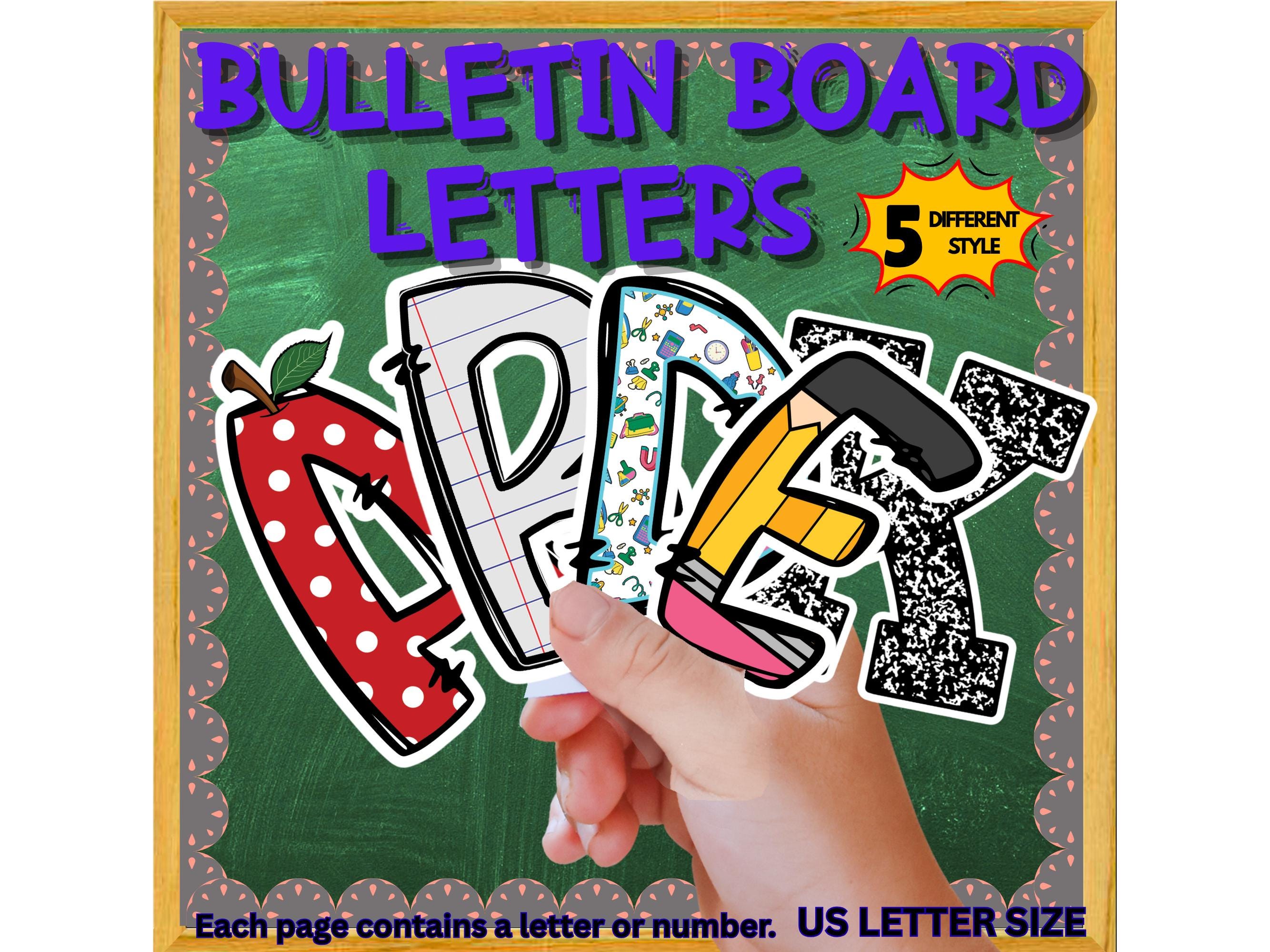 Back to School Bulletin Board Letters: Printable Classroom Decor (PDF ...