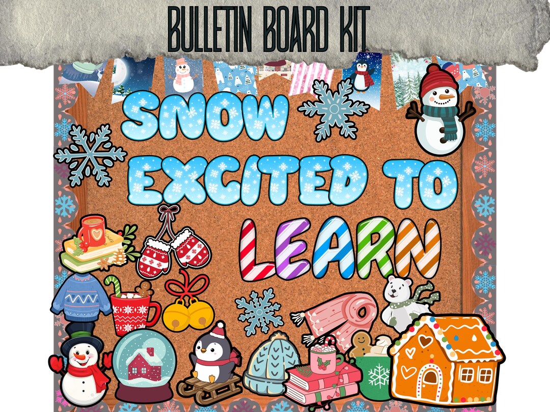 Winter Snowman Bulletin Board Kit Letter: December Classroom Decor ...