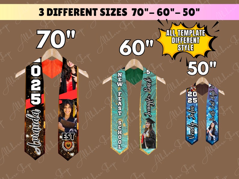 Graduation Stole Class of 2026 Grad Sash Editable Canva Templates ...