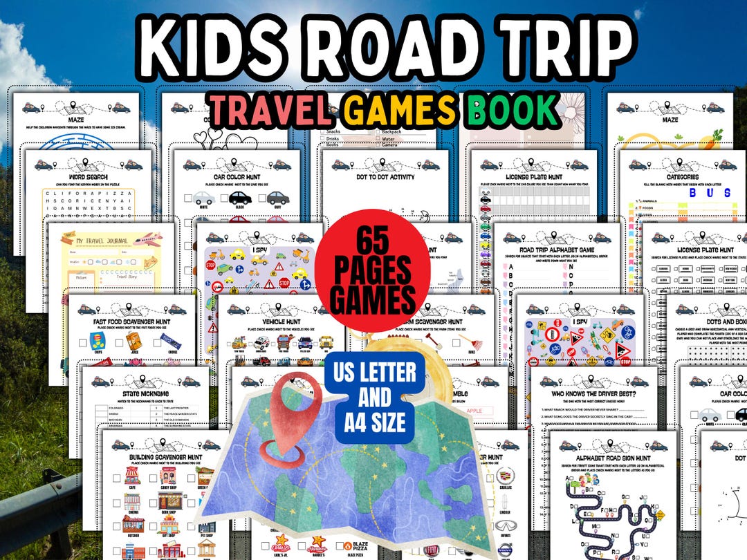 Road Trip Activities Printable Game Book PDF, Family Travel Scavenger ...